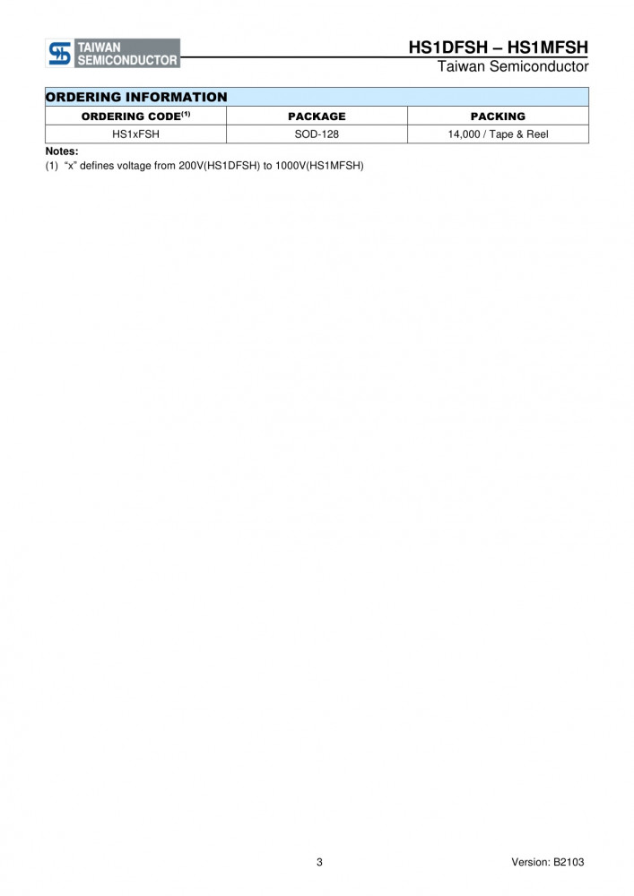 HS1KFSH technical document page 3