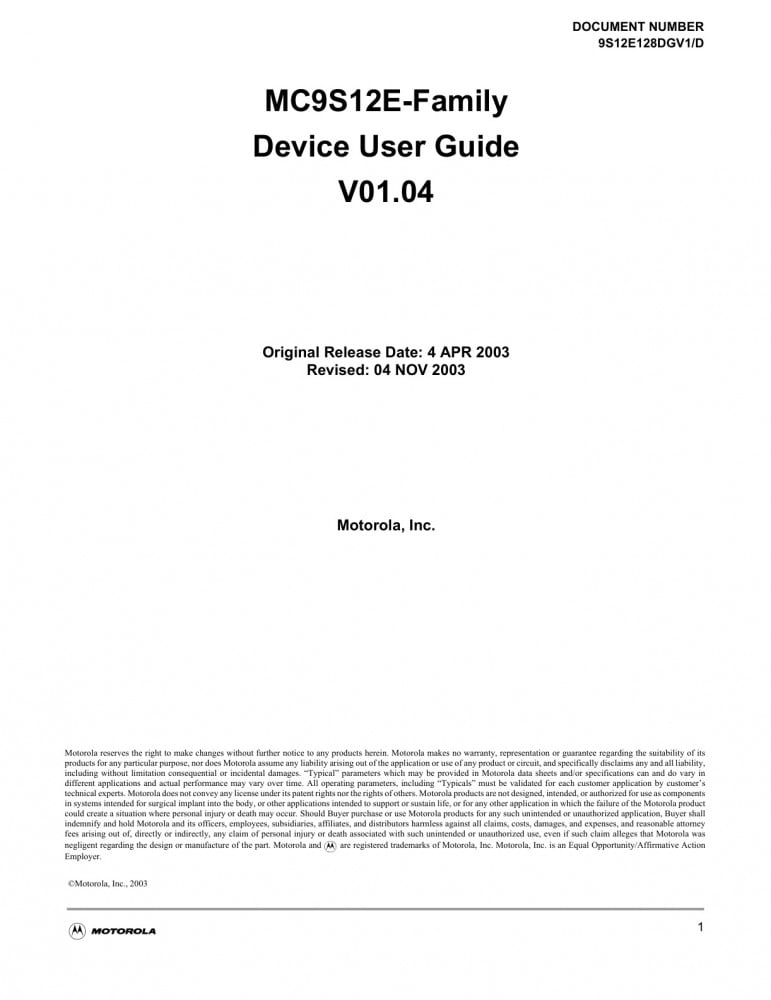 MC9S12E-family guide page 1