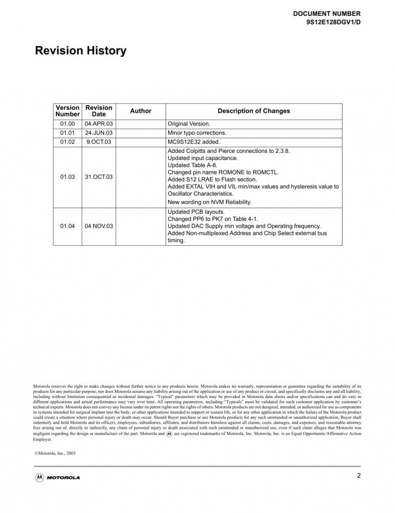 MC9S12E-family guide page 2