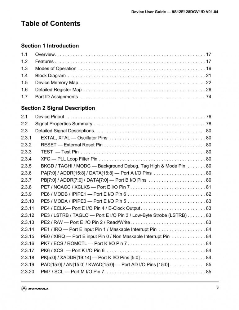 MC9S12E-family guide page 3