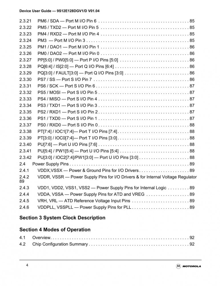 MC9S12E-family guide page 4