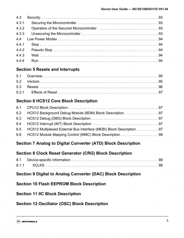 MC9S12E-family guide page 5