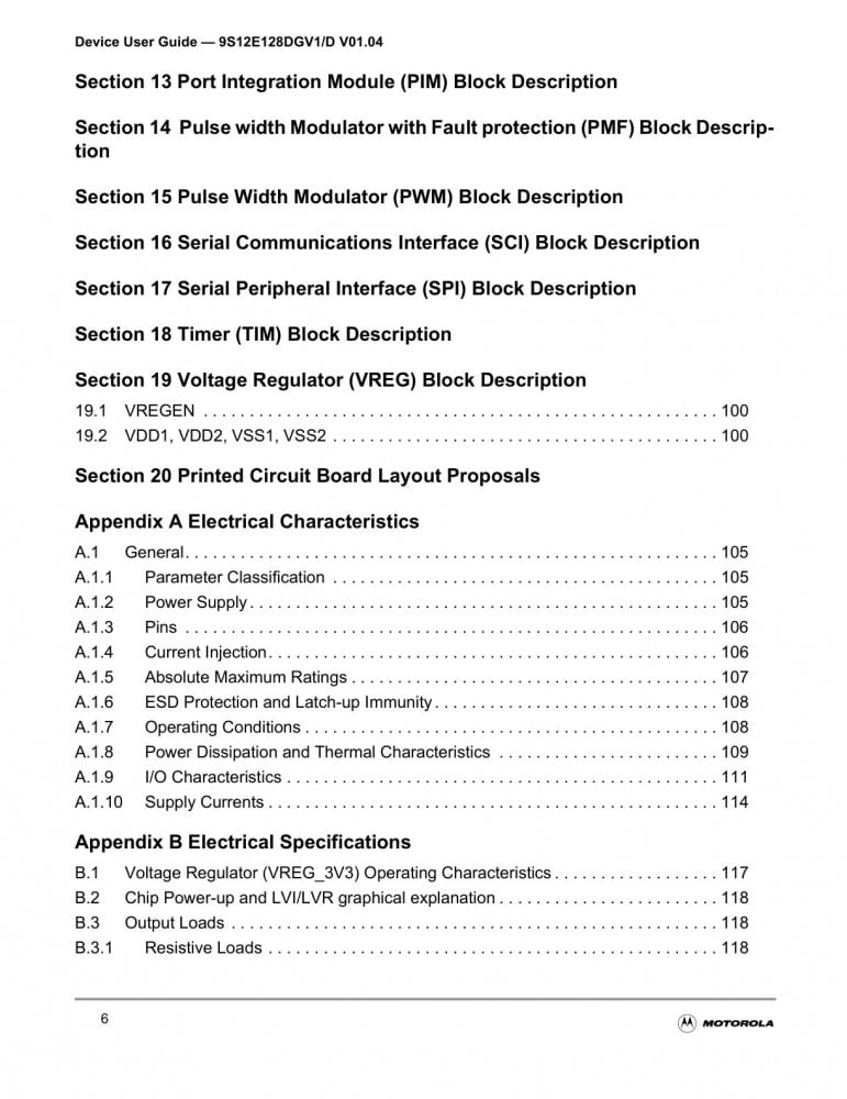 MC9S12E-family guide page 6
