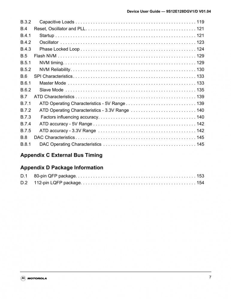 MC9S12E-family guide page 7