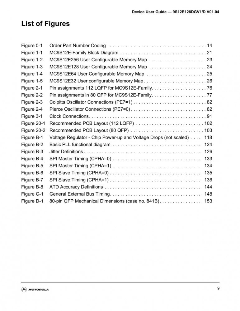 MC9S12E-family guide page 9