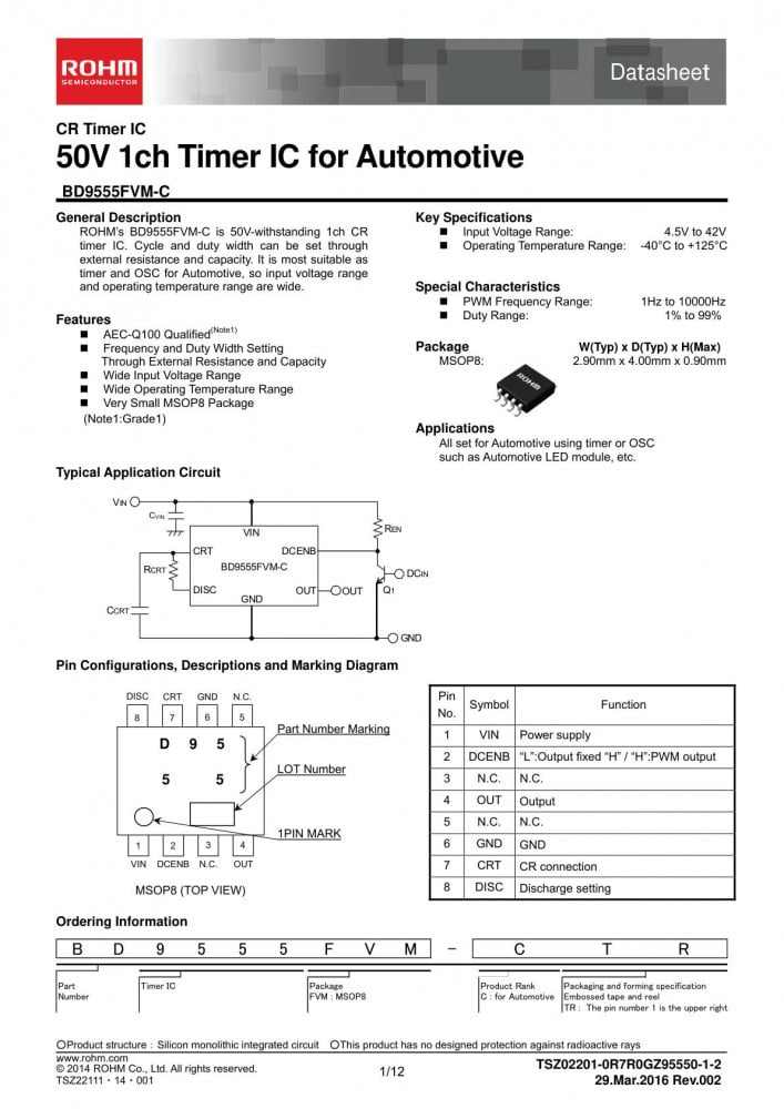 BD9555FVM-C datasheet page 1