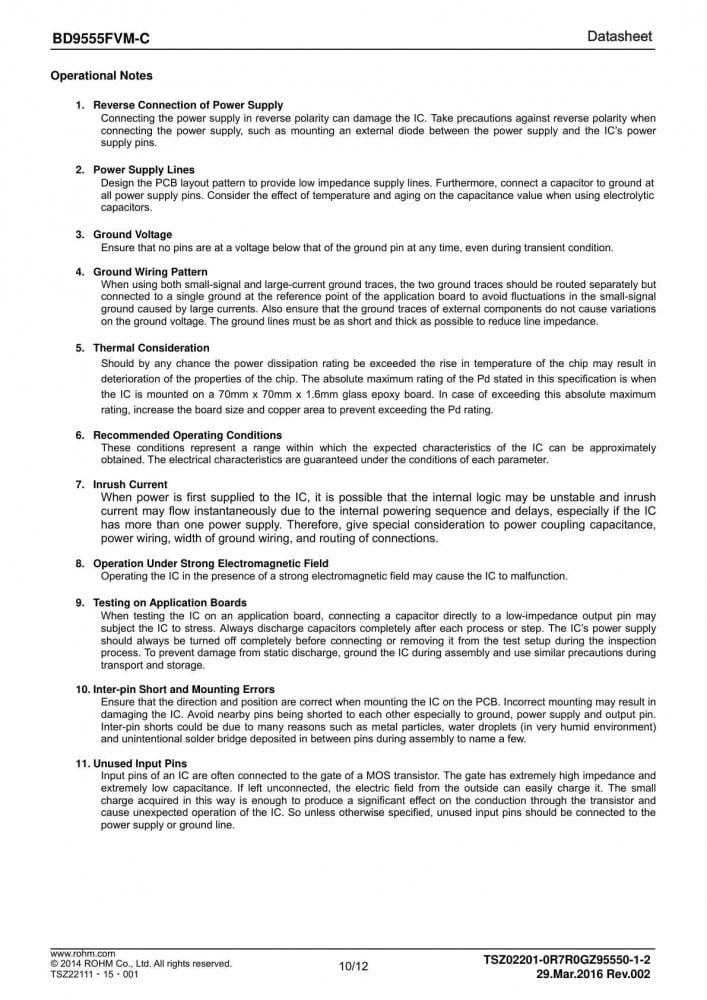 BD9555FVM-C datasheet page 10