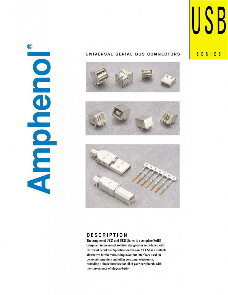 Amphenol USB connector document page 1
