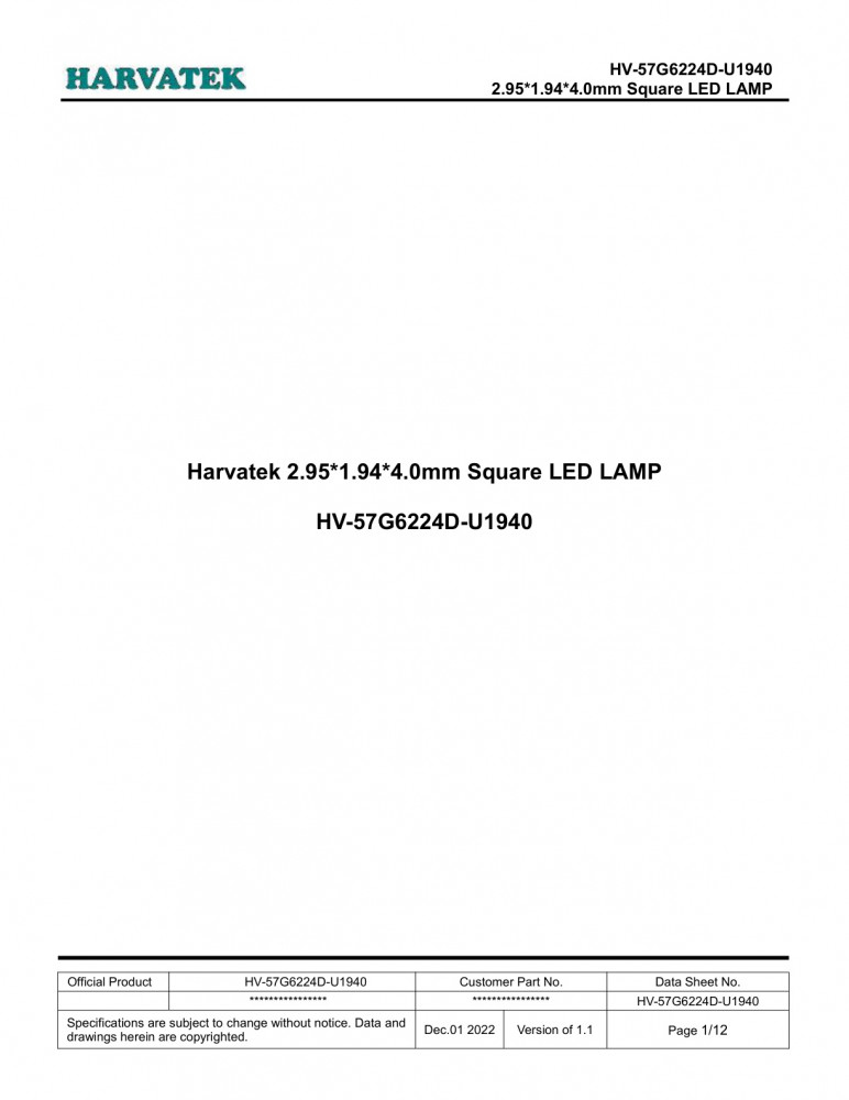 HV-57G6224D-U1940 datasheet page 1
