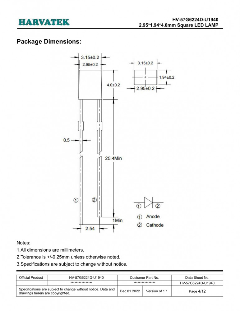 HV-57G6224D-U1940 datasheet page 4