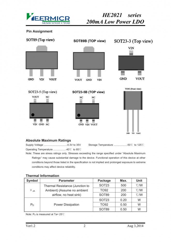 HE2021 datasheet page 2