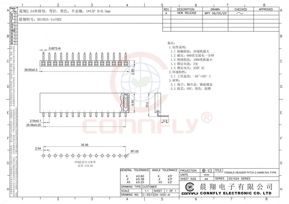 DS1024-1x15R2 technical drawing preview