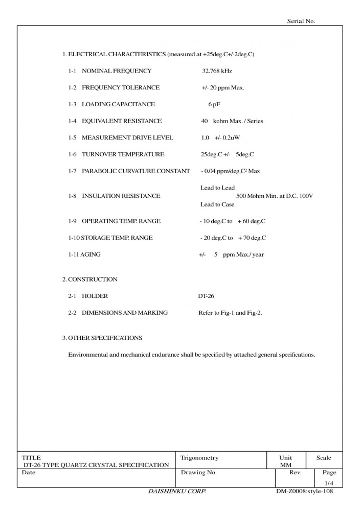KDS DT-26 specification page 2