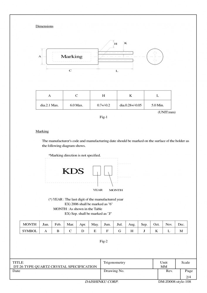 KDS DT-26 specification page 3