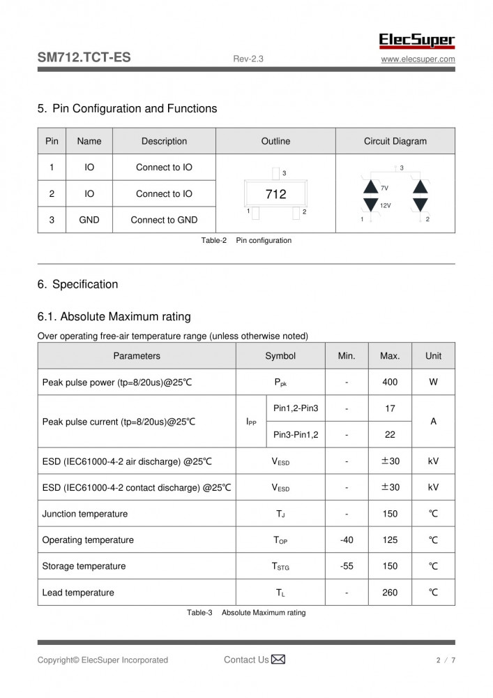 SM712.TCT-ES datasheet page 2