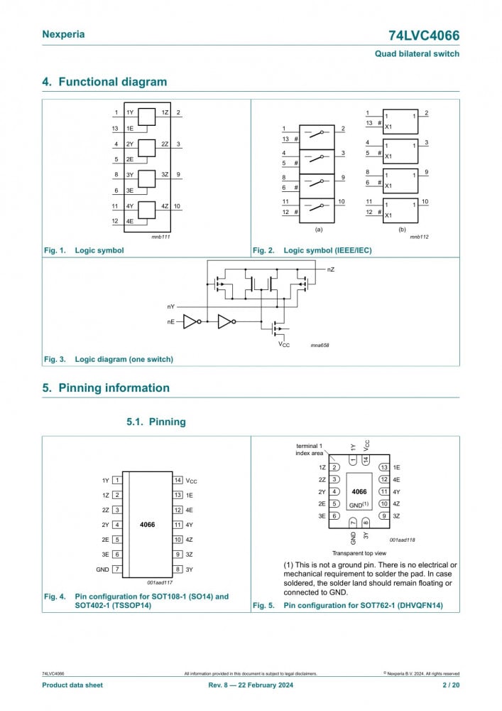 74LVC4066D,118 datasheet page 2