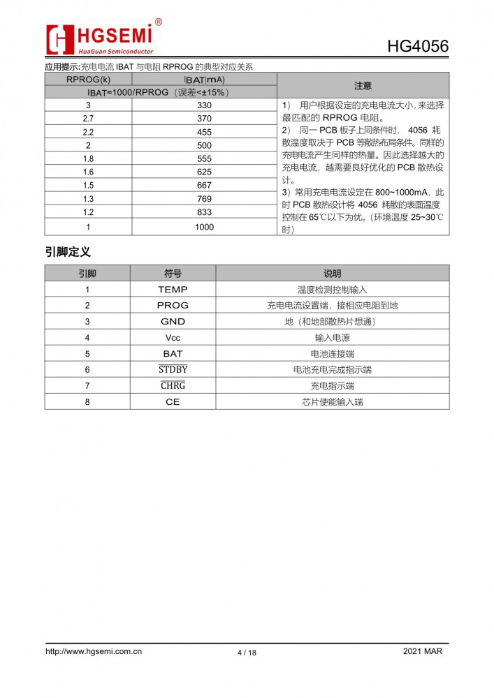 HG4056ME/TR datasheet page 4