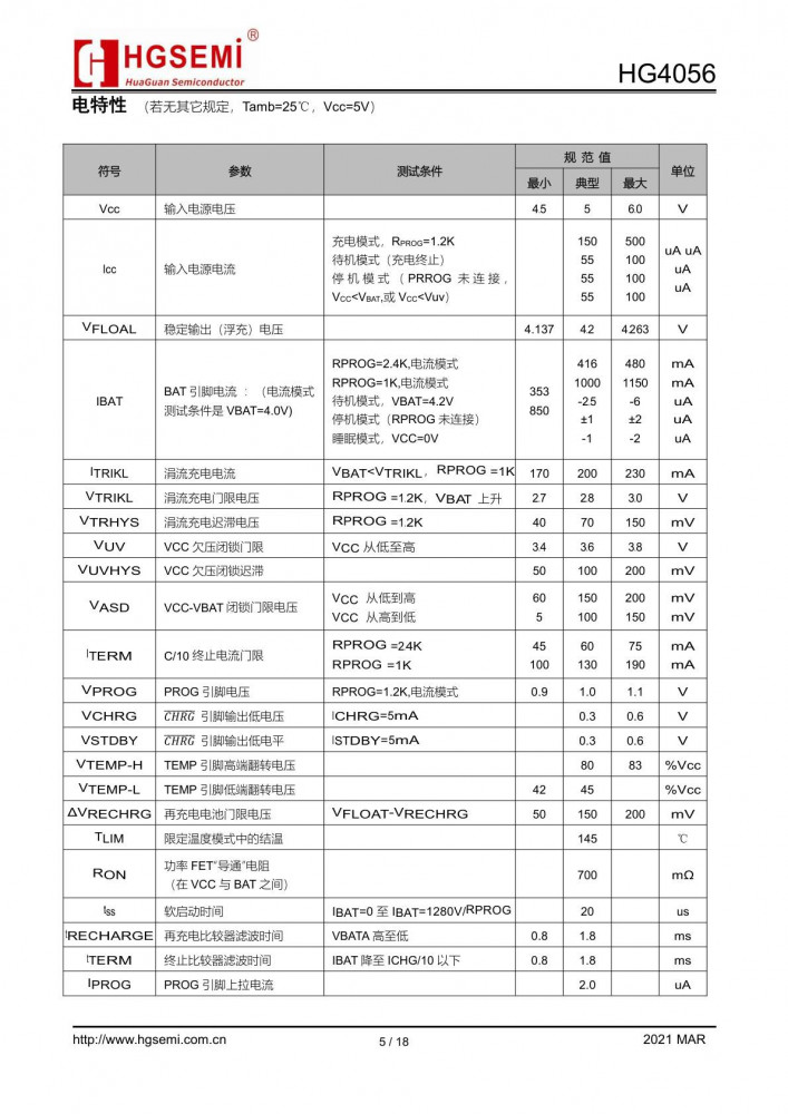 HG4056ME/TR datasheet page 5