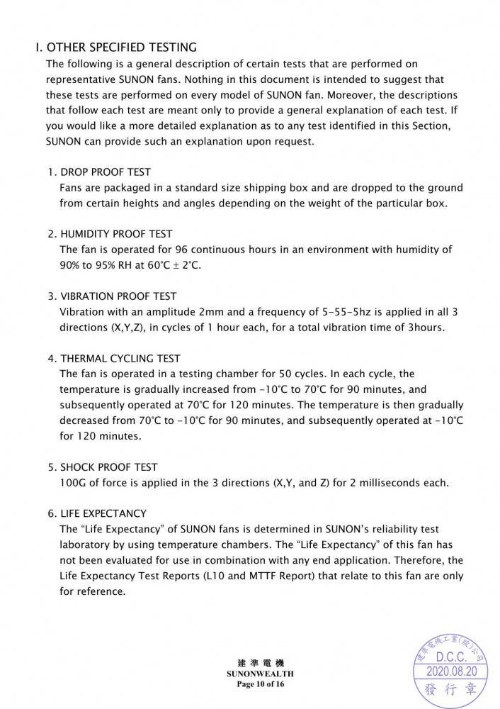 SUNON MF50151VX-1B00C-A99 specification page 10