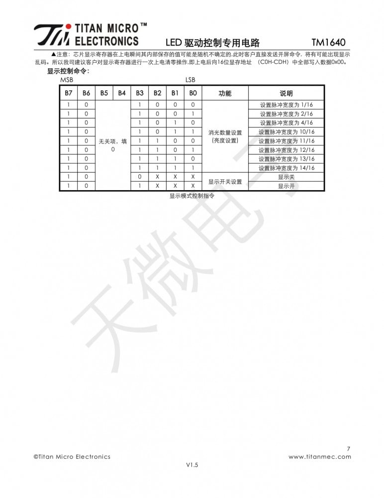 TM1640 datasheet page 7