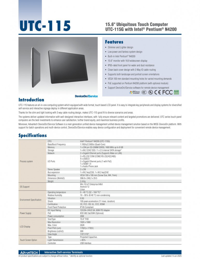 UTC-115G technical document image 1