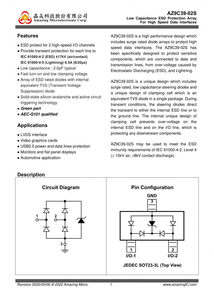 AZ9C39-02S datasheet page 1