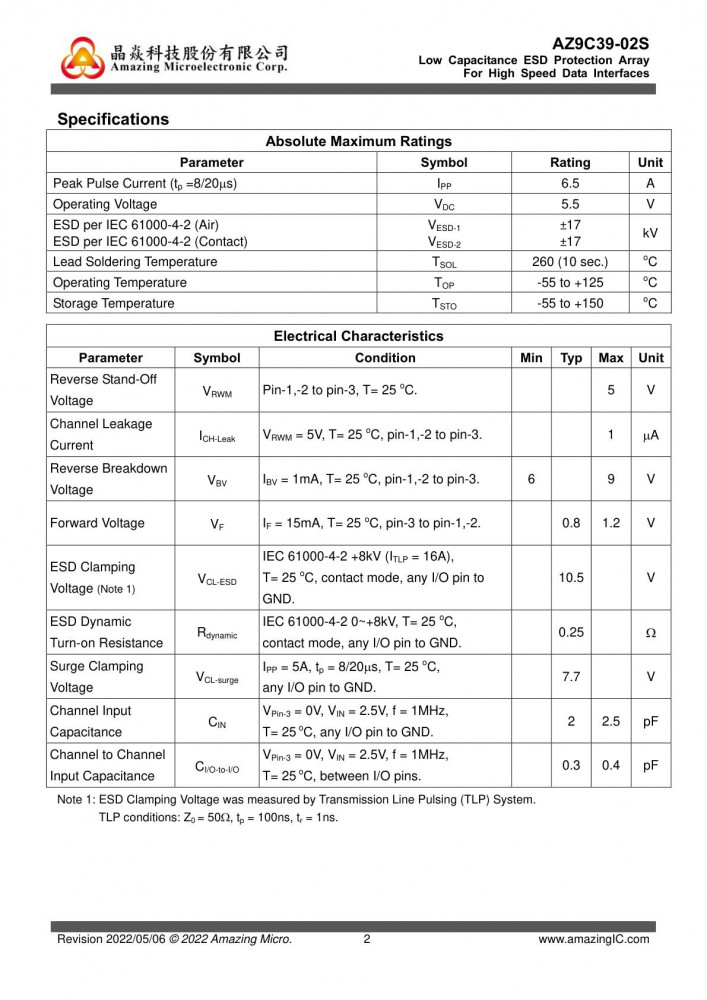 AZ9C39-02S datasheet page 2