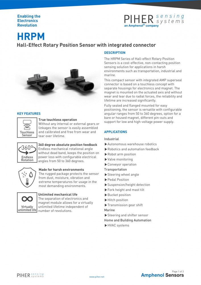 HRPM-A-350S-RE-A technical document page 1