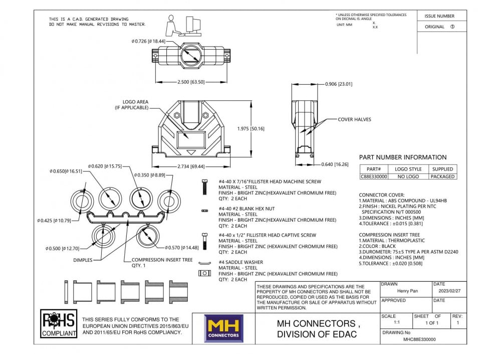 MHC88E330000 technical drawing page