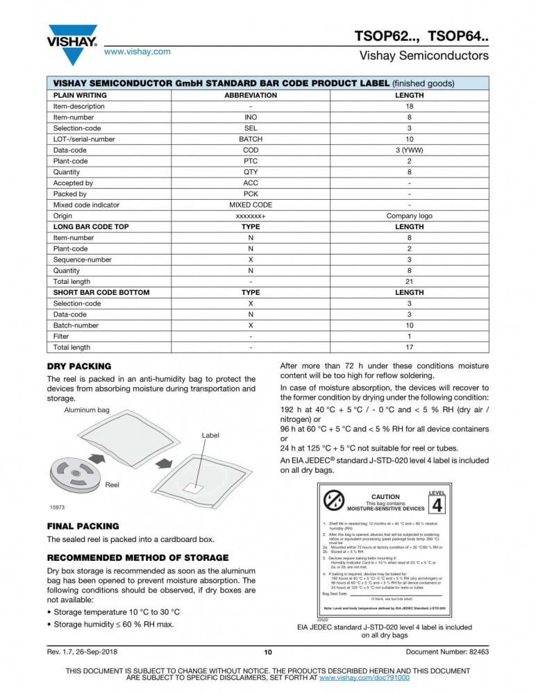 TSOP6238TT datasheet page 10