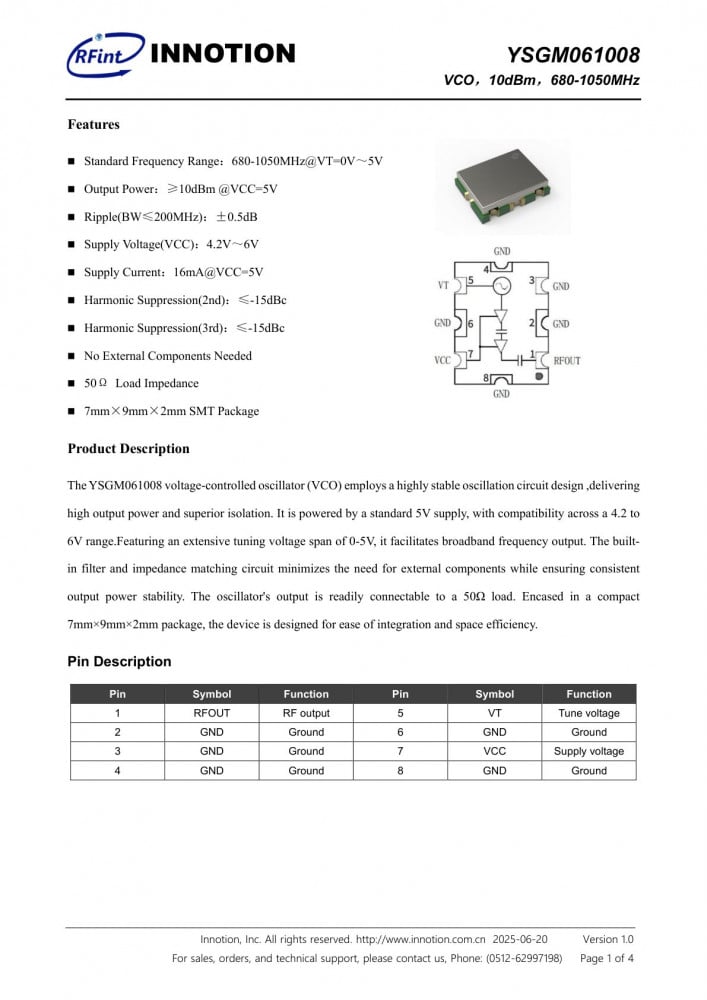 YSGM061008 technical document page 1