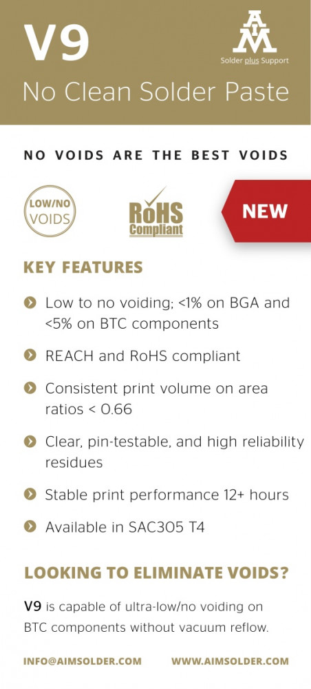 AIM V9 low-voiding solder paste technical document, page 1