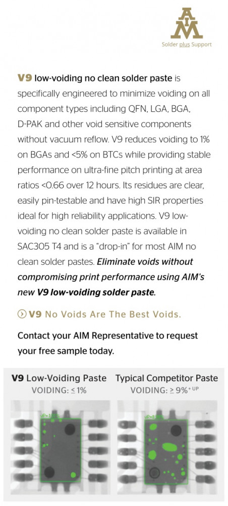 AIM V9 low-voiding solder paste technical document, page 2