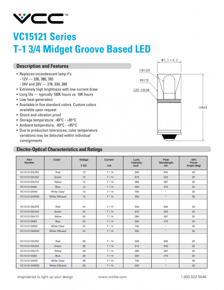 VC15121 series technical document image