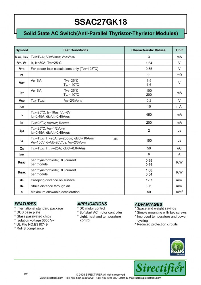 SSAC27GK12 datasheet page 2