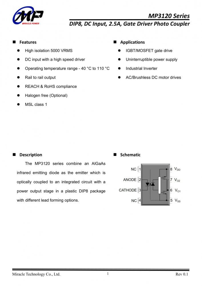 MP3120-G(B) datasheet page 1