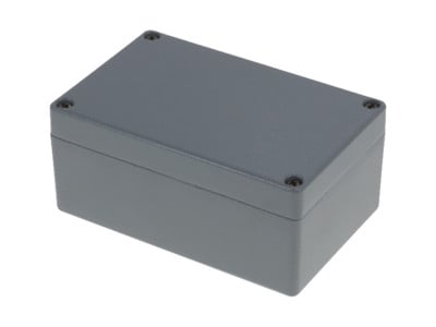 Enclosure, Die-cast Aluminum, S-8000 Series, with External Mounting Flanges, 307 x 257 x 121mm Outside Dimensions, Grey RAL 7037