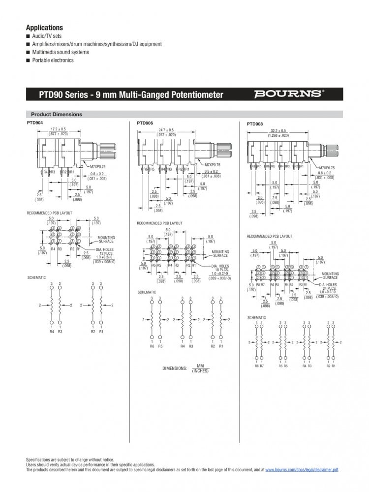 PTD90 series datasheet page 2