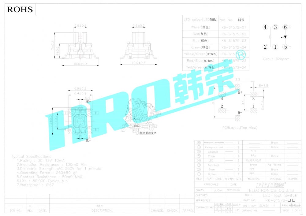 K6-6157S-35 technical drawing and specifications