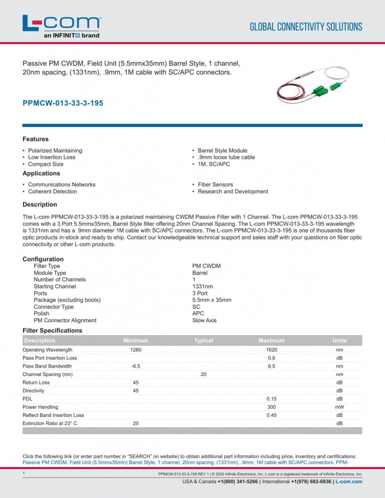 PPMCW-013-33-3-195 datasheet page 1