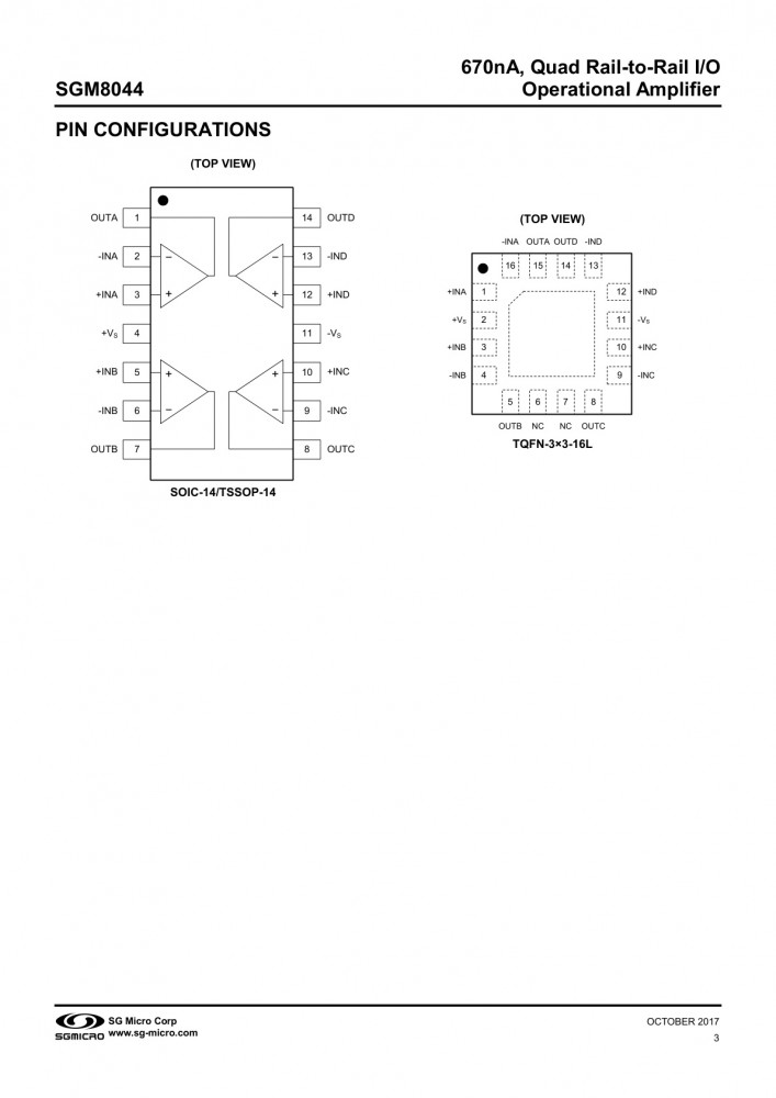 SGM8044 datasheet page 3