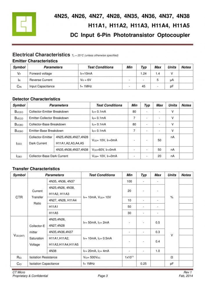 4N35 datasheet page 3
