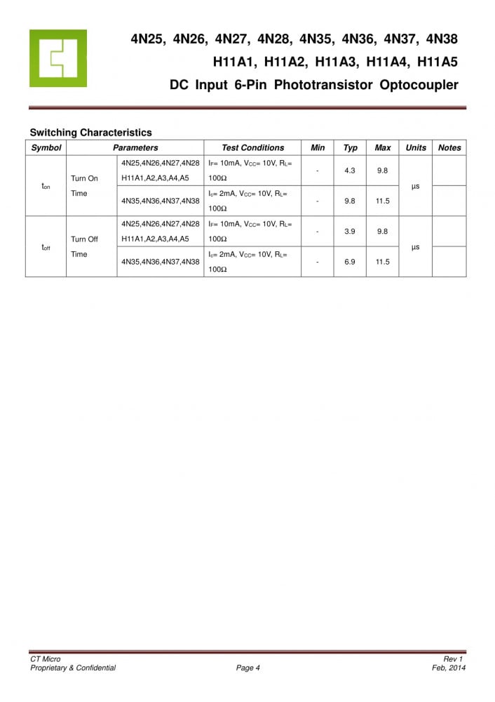 4N35 datasheet page 4