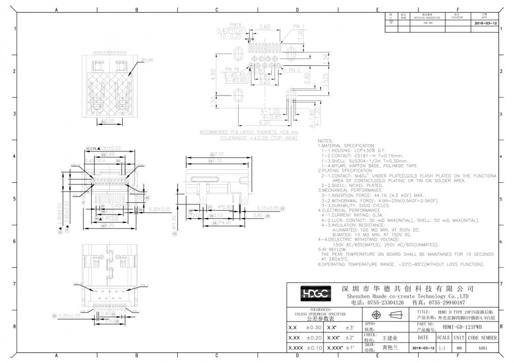 HDMI-GD-121PWB technical document preview