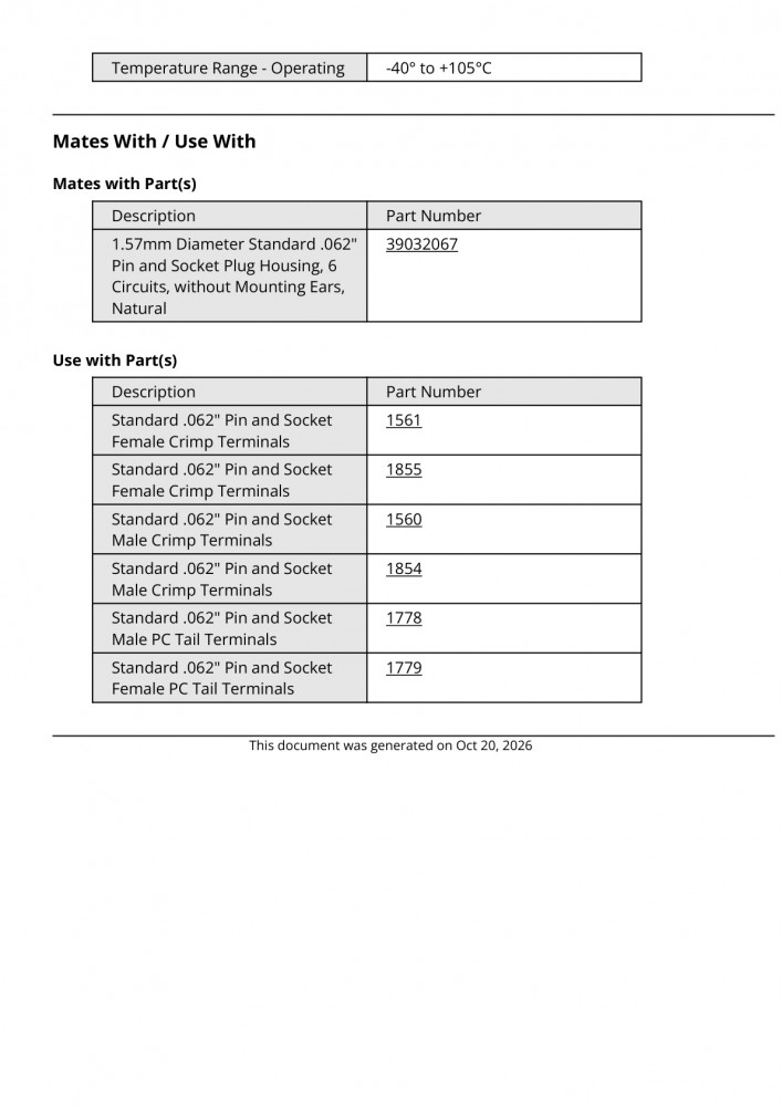Technical document image 3 for MOLEX 39032068
