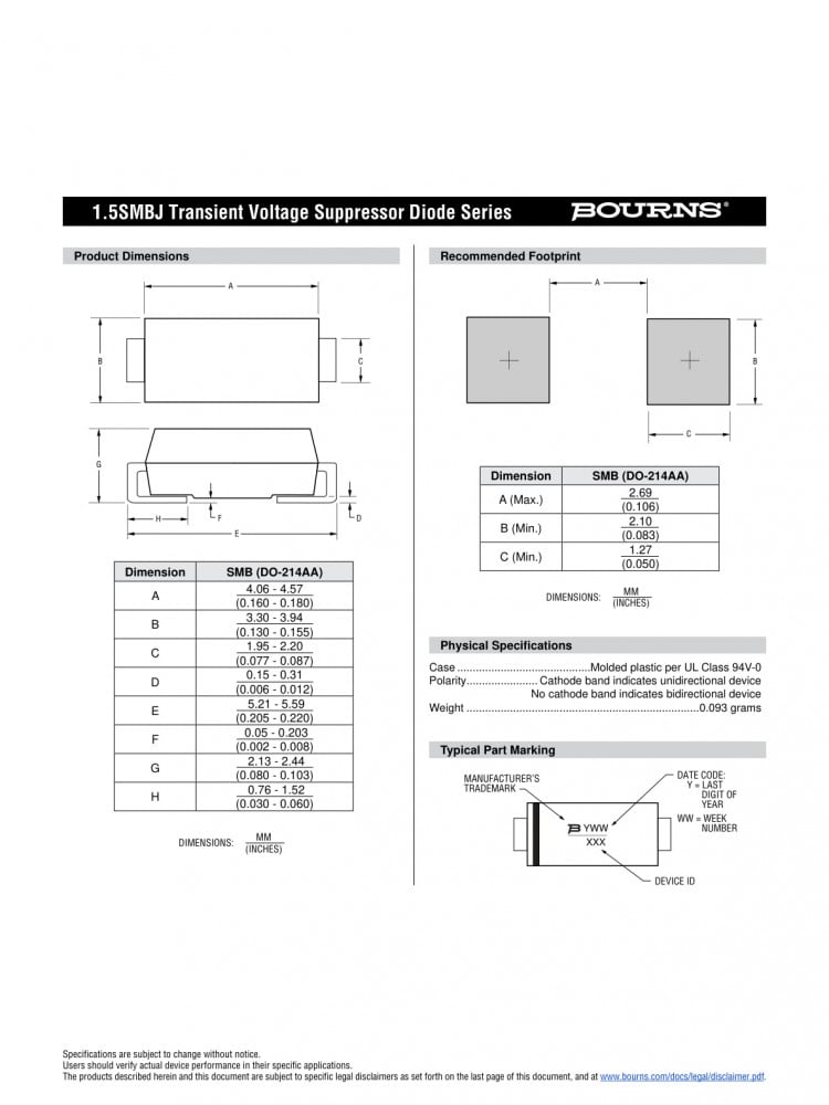 BOURNS 1.5SMBJ series datasheet page 3