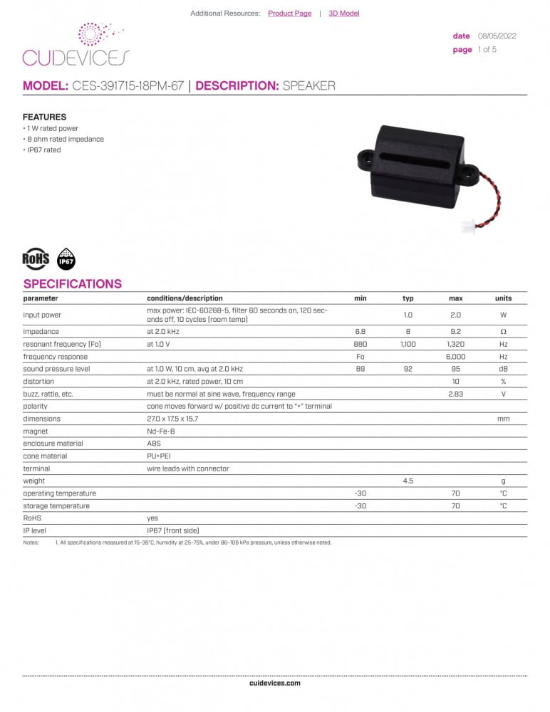 CES-391715-18PM-67 datasheet page 1