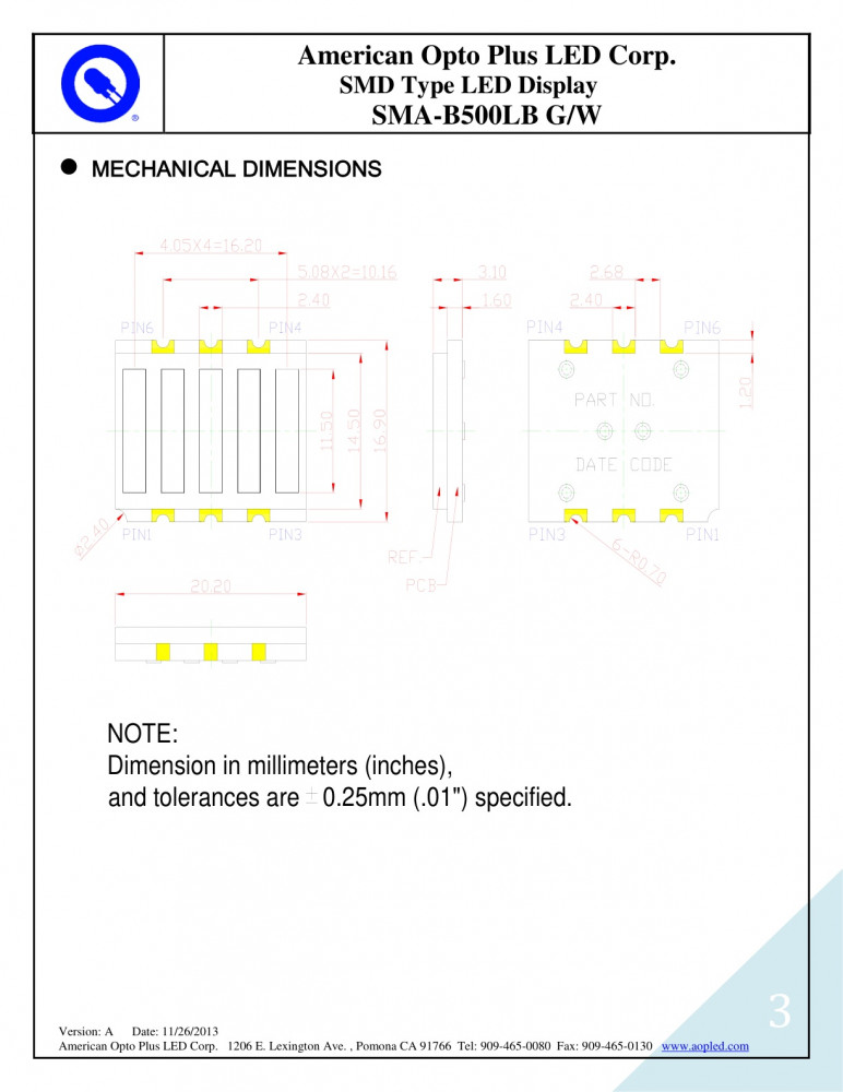 SMA-B500LB G/W datasheet page 3
