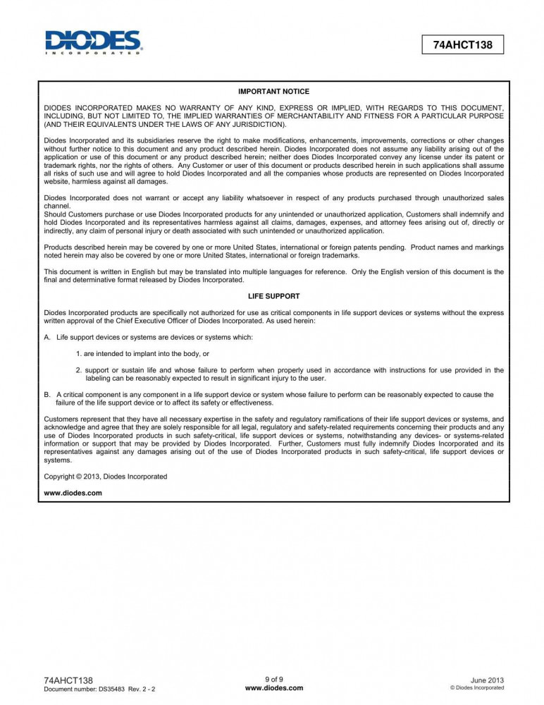 74AHCT138T16-13 datasheet page 9