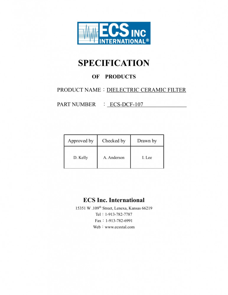 ECS-DCF-107 datasheet page 1